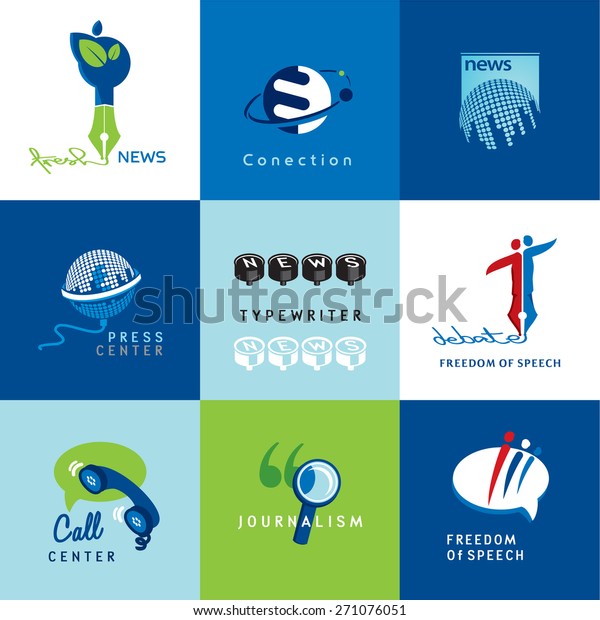 Set Vector Journalism Icons Symbols Journalism Stock Vector (Royalty ...