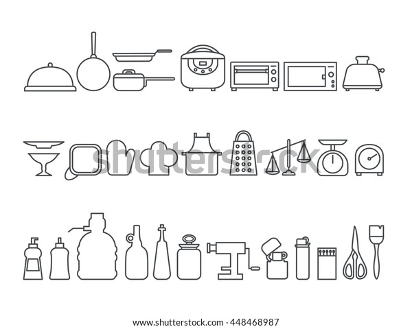Set Vector Kitchen Accessories Stock Vector (Royalty Free) 448468987 ...