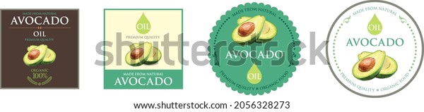 Set Vector Label Avocado Oil Stock Vector (Royalty Free) 2056328273 ...