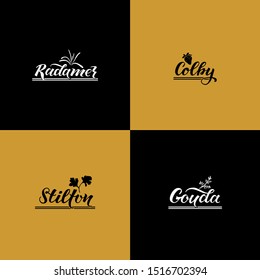Set Vector Lettering Logos Cheese Stock Vector (Royalty Free ...