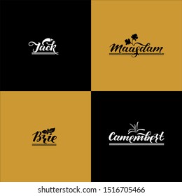 Set Vector Lettering Logos Cheese Stock Vector (Royalty Free ...