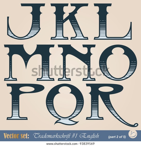 Set Vector Letters English Alphabet Style Stock Vector (Royalty Free ...