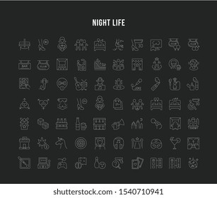 Set Vector Line Icons Night Life Stock Vector (Royalty Free) 1540710941 ...