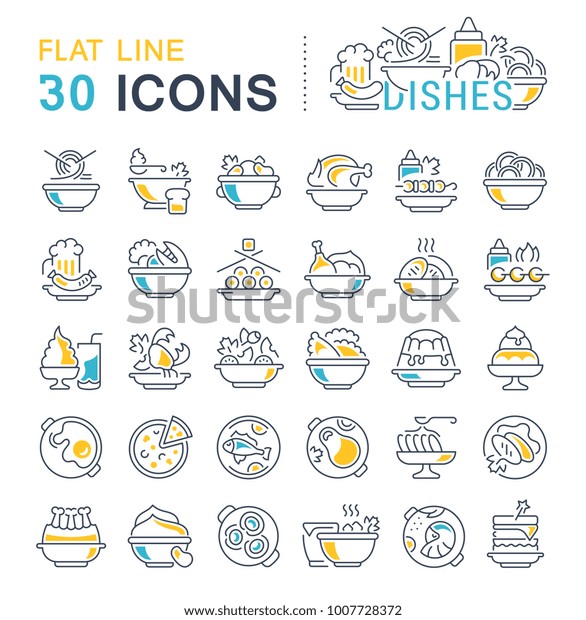 Set Vector Line Icons Sign Symbols Stock Vector (Royalty Free ...
