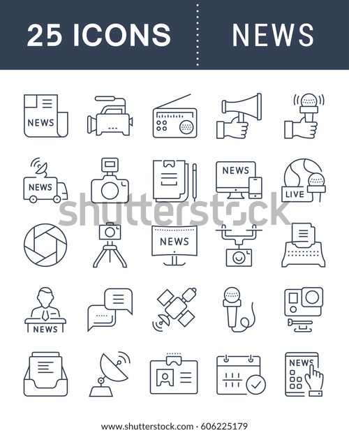 Set Vector Line Icons Sign Symbols 스톡 벡터(로열티 프리) 606225179 | Shutterstock