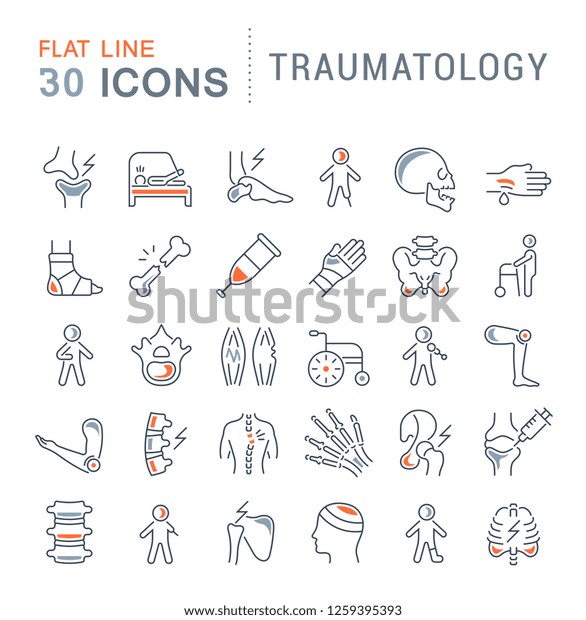 Set Vector Line Icons Traumatology Modern Stock Vector (Royalty Free ...