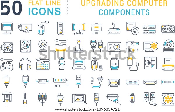 Set Vector Line Icons Upgrading Computer Stock Vector (Royalty Free ... Set Vector Line Icons Upgrading Computer Stock Vector (Royalty Free ...
