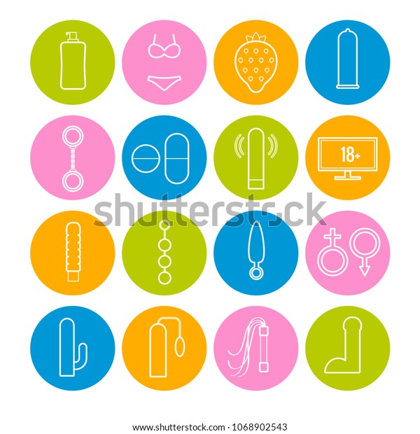 Set Vector Line Sex Toys Icons Stock Vector Royalty Free 1068902543 Shutterstock
