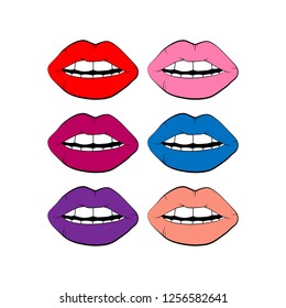 Set Vector Lip Symbol Isolated On Stock Vector (Royalty Free ...