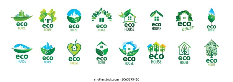 Set Vector Logos Eco Houses Stock Vector (Royalty Free) 2063295410 ...