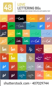 Set Vector Love Word Lettering Design Stock Vector (Royalty Free ...