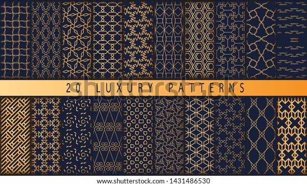 Set Vector Luxury Patterns Seamless Golden: stockvector (rechtenvrij ...