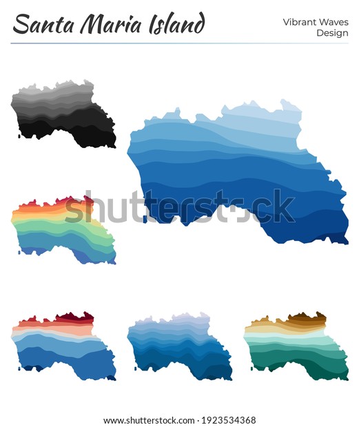 Set Vector Maps Santa Maria Island Stock Vector (Royalty Free) 1923534368