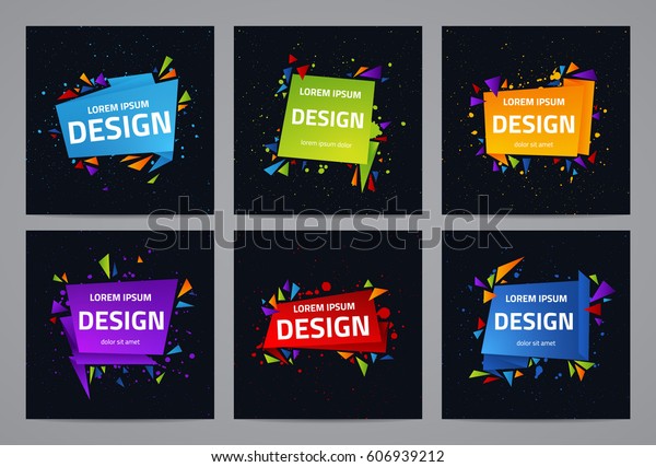 Set Vector Origami Signs Geometrical Cover Stock Vector (Royalty Free ...