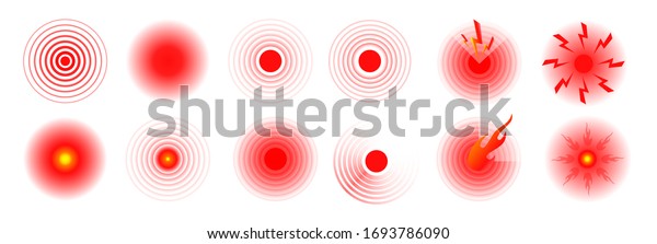 Set Vector Pain Icons Pain Red Stock Vector (Royalty Free) 1693786090 ...