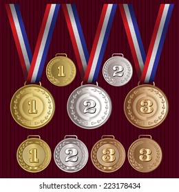 Set Vector Patterns Medals Gold Silver Stock Vector (Royalty Free ...