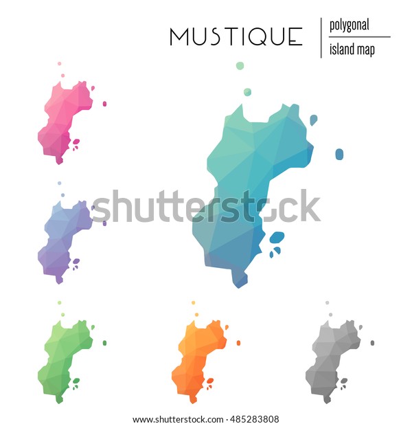 Set Vector Polygonal Mustique Maps Filled Stock Vector (Royalty Free ...