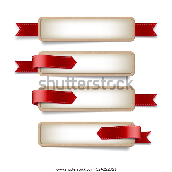 Set Vector Promo Cardboard Paper Banners Stock Vector (Royalty Free ...
