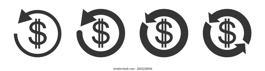 Set Vector Refund Money Icons Currency Stock Vector (Royalty Free ...