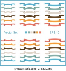 Set Vector Ribbons Lettering Retro Style Stock Vector (Royalty Free ...