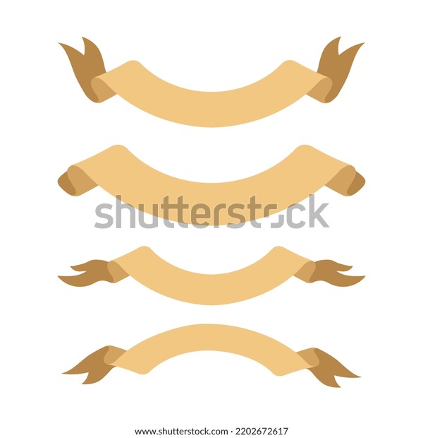 Set Vector Shapes Ribbon Writing Text Stock Vector (Royalty Free ...