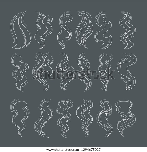 Set Vector Silhouette Images Smoke Stock Vector (Royalty Free ...