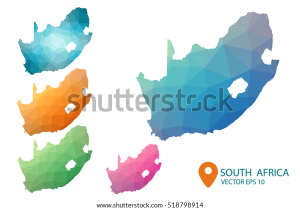 Set Vector South Africa Maps Bright Stock Vector (Royalty Free) 518798914