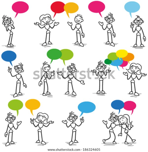 Set Vector Stick Figures Stickman Having Stock Vector (Royalty Free ...