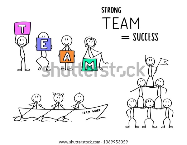 Set Vector Stick Men Business Presentation Stock Vector (Royalty Free ...