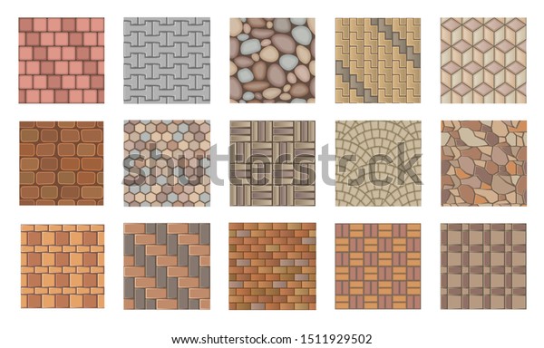 Set Vector Street Pavements Top View Stock Vector (Royalty Free ...