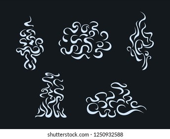 Set Vector Stylized Smoke Illustration Steam Stock Vector (Royalty Free ...