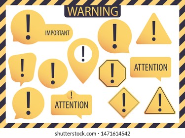 Set Vector Symbol Icons Attention Important Stock Vector (Royalty Free ...
