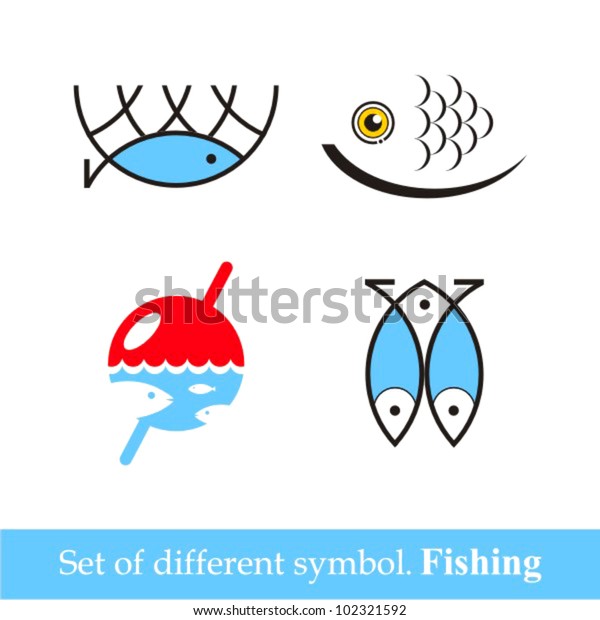 Set Vector Symbols Fishing Vector Image Stock Vector (Royalty Free ...