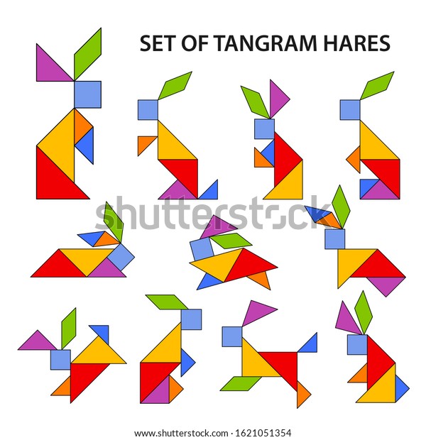 Set Vector Tangram Puzzles Geometric Puzzle Stock Vector (Royalty Free ...