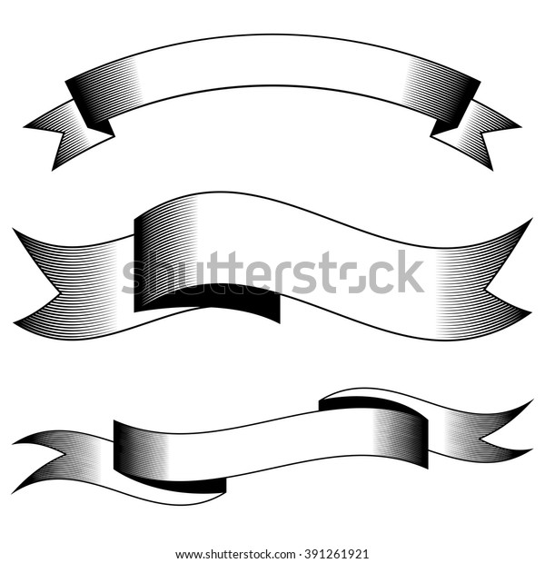 Set Vector Vintage Ribbons Hatching Vector Stock Vector (Royalty Free ...