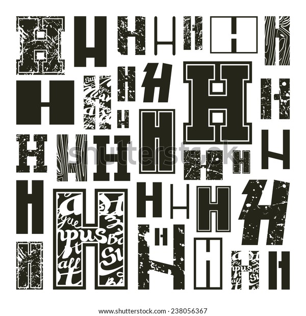 Set Versions Letters H Variety Styles Stock Vector (Royalty Free ...