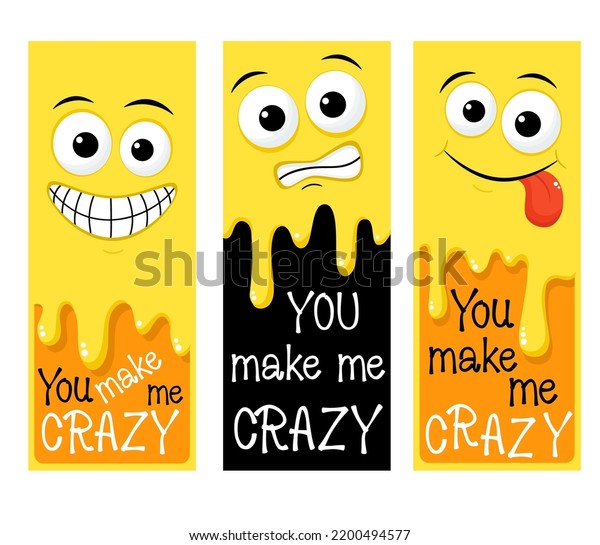 Set Vertical Banner Flyer Placard Funny Stock Vector (Royalty Free ...