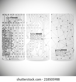 Set Vertical Banners Abstract Gray Background Stock Vector (Royalty ...