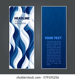 Set Vertical Banners Dark Blue Volumetric Stock Vector (Royalty Free ...