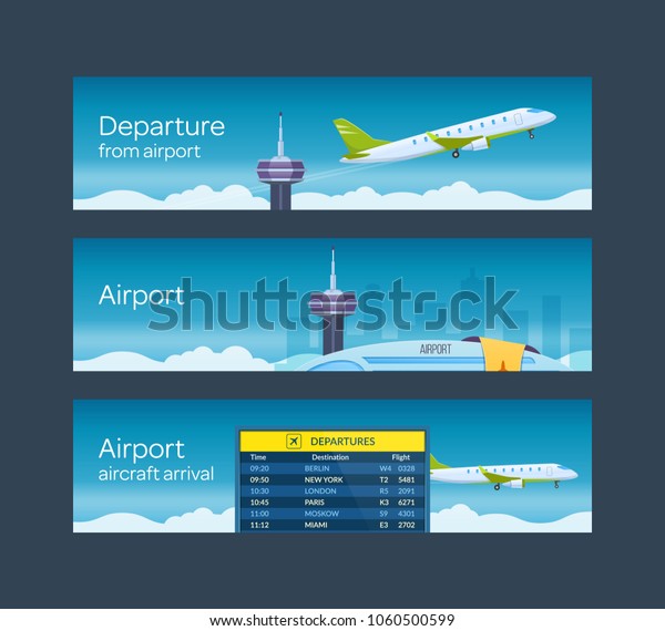 Set Vertical Banners Travel Flight By Stock Vector (Royalty Free ...