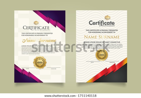 Set Vertical Certificate Template Stripes Ornament Stock Vector ... Set Vertical Certificate Template Stripes Ornament Stock Vector ...