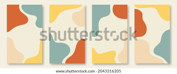 Set Vertical Cute Abstract Backgrounds Doodle Stock Vector (Royalty ...