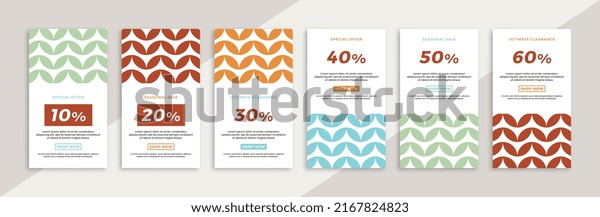 Set Vertical Promotional Web Banners Geometric Stock Vector (Royalty ...