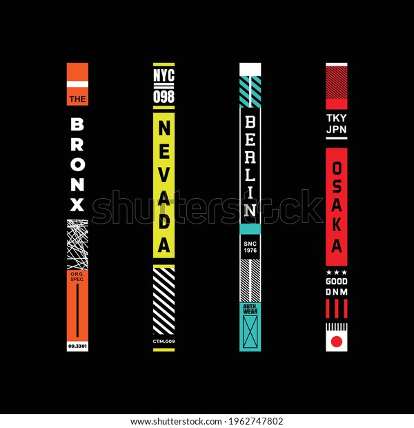 Set Vertical Slogan Lettering Graphic Vector Stock Vector (Royalty Free ...
