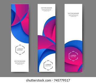 Set Vertical Web Banner Templates Abstract Stock Vector (Royalty Free ...