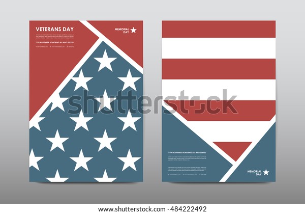 Set Veterans Day Brochure Poster Templates: vector de stock (libre de ...