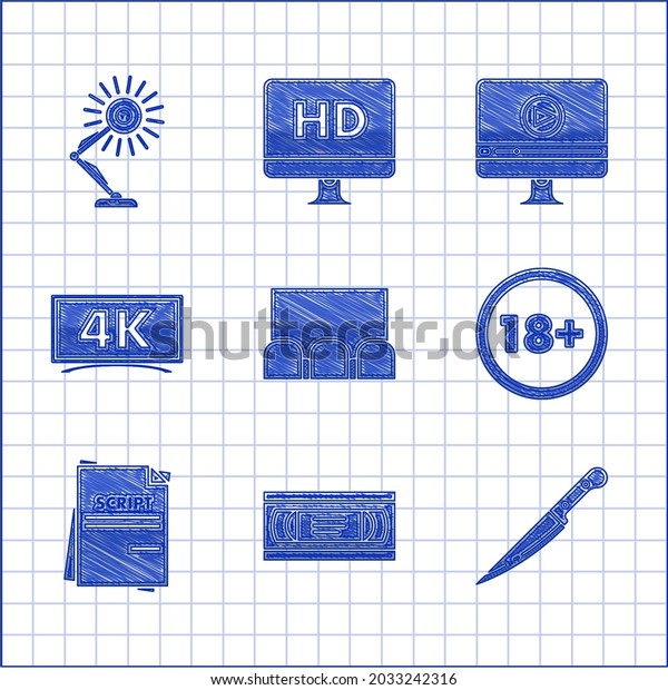 Set Vhs Video Cassette Tape Knife Stock Vector (Royalty Free ...