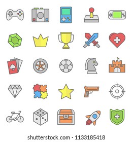Set Game Icons Flat Design Style Stock Vector (Royalty Free) 217272424 ...