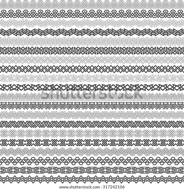Set Vintage Borders Design Twenty Border Stock Vector (Royalty Free ...