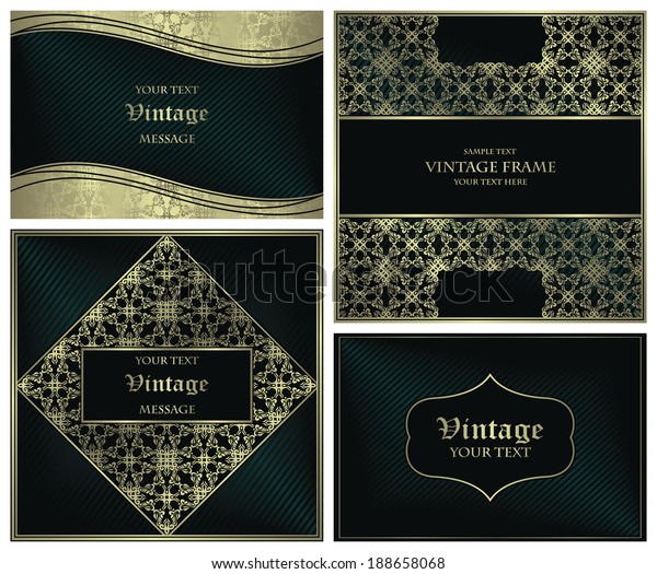 Set Vintage Cards Vintage Frame Can Stock Vector (Royalty Free ...